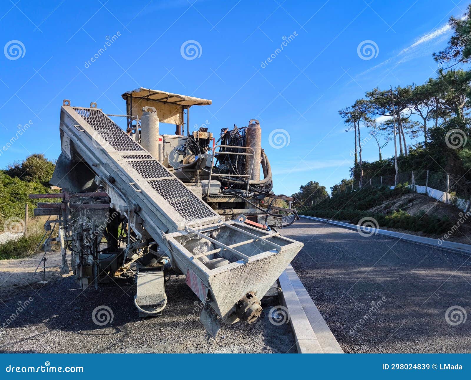 The Concrete Paving Machine Stock Image - Image of land, site: 298024839