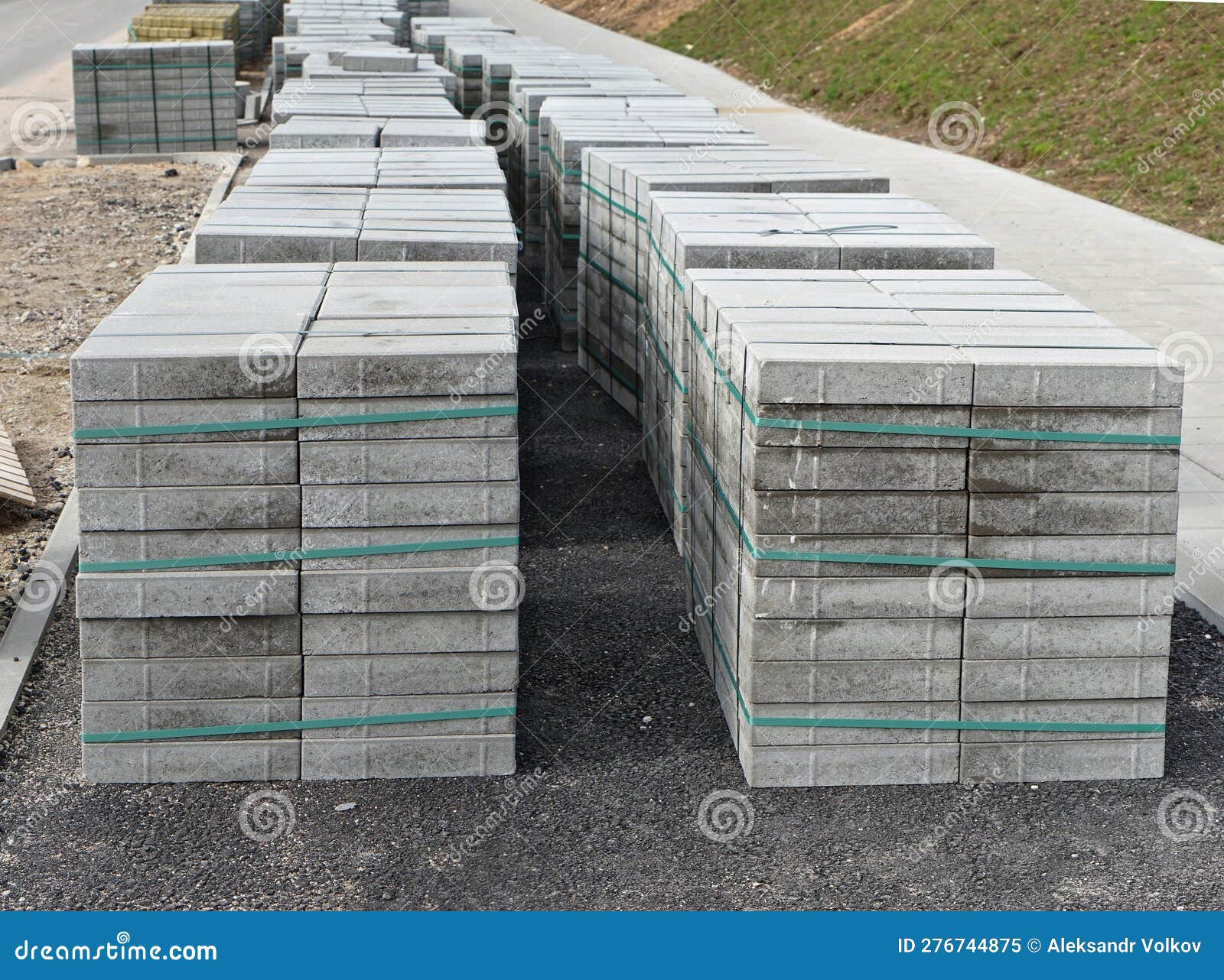 Concrete Paving Slabs at a Construction Site Stock Image - Image of ...