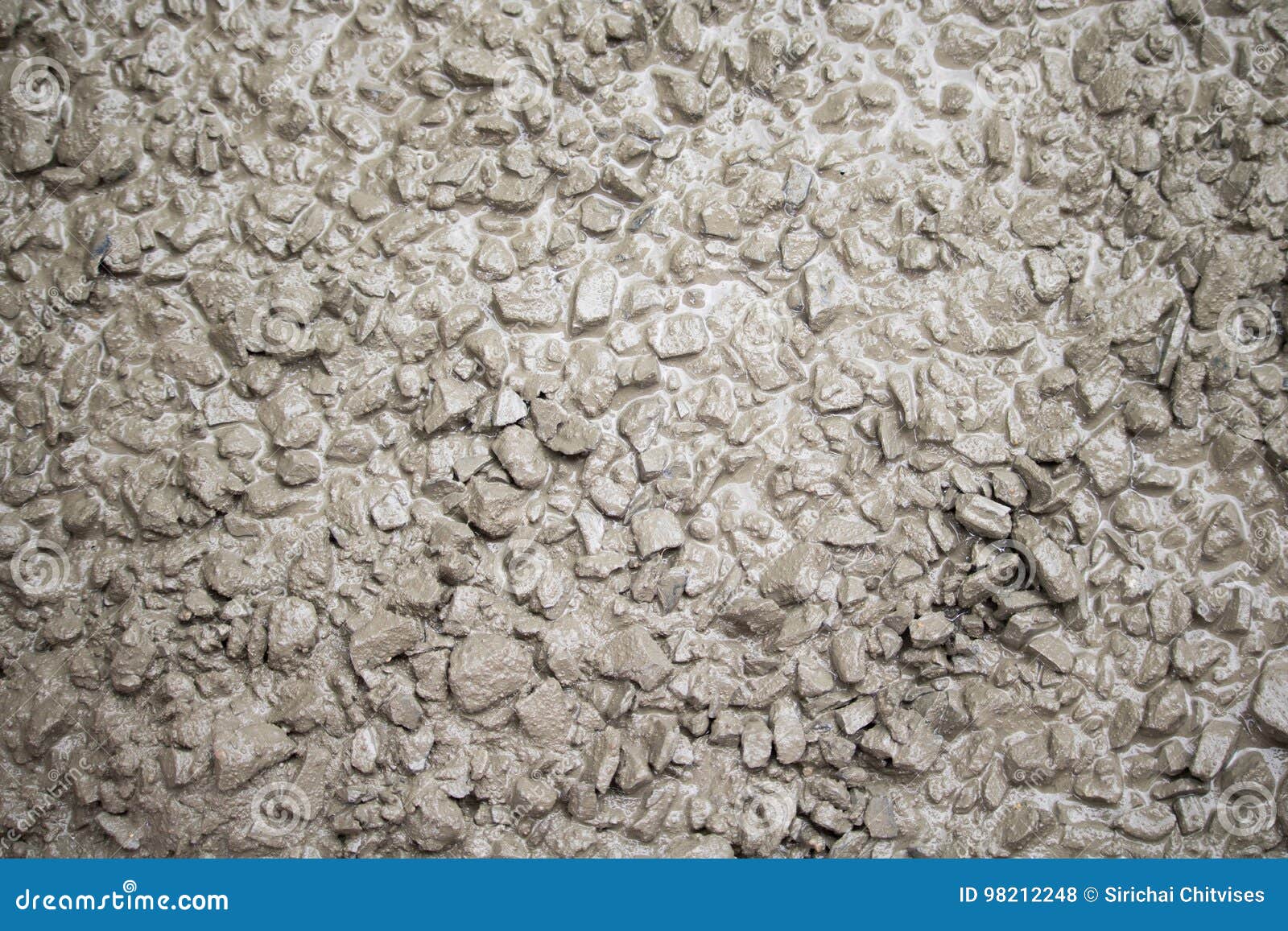 Concrete, Pebble, Sand, Water Mixed Togather at Construction Sit Stock ...