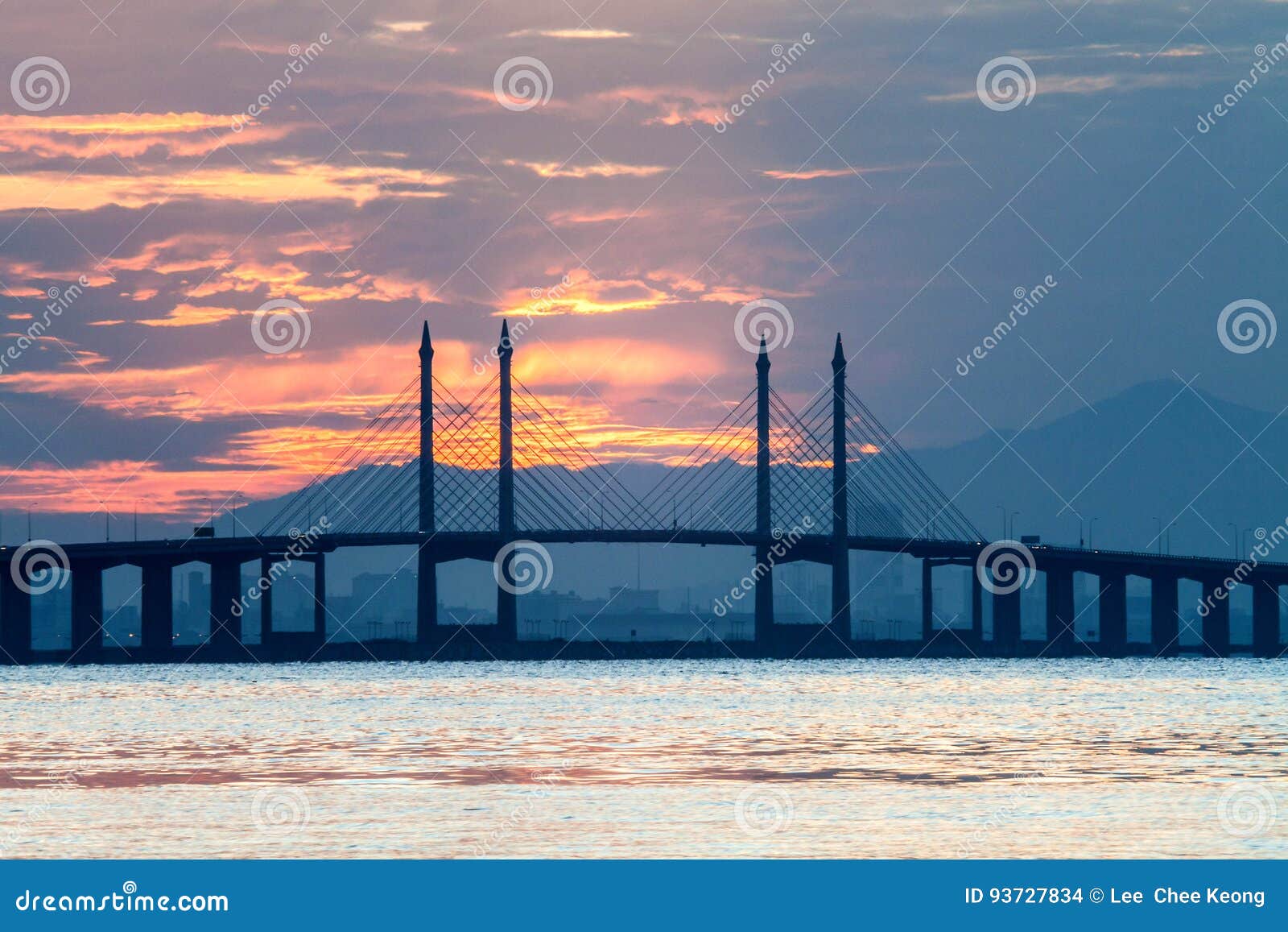 Concrete Penang Bridge View during Sunrise As Background Stock Photo ...