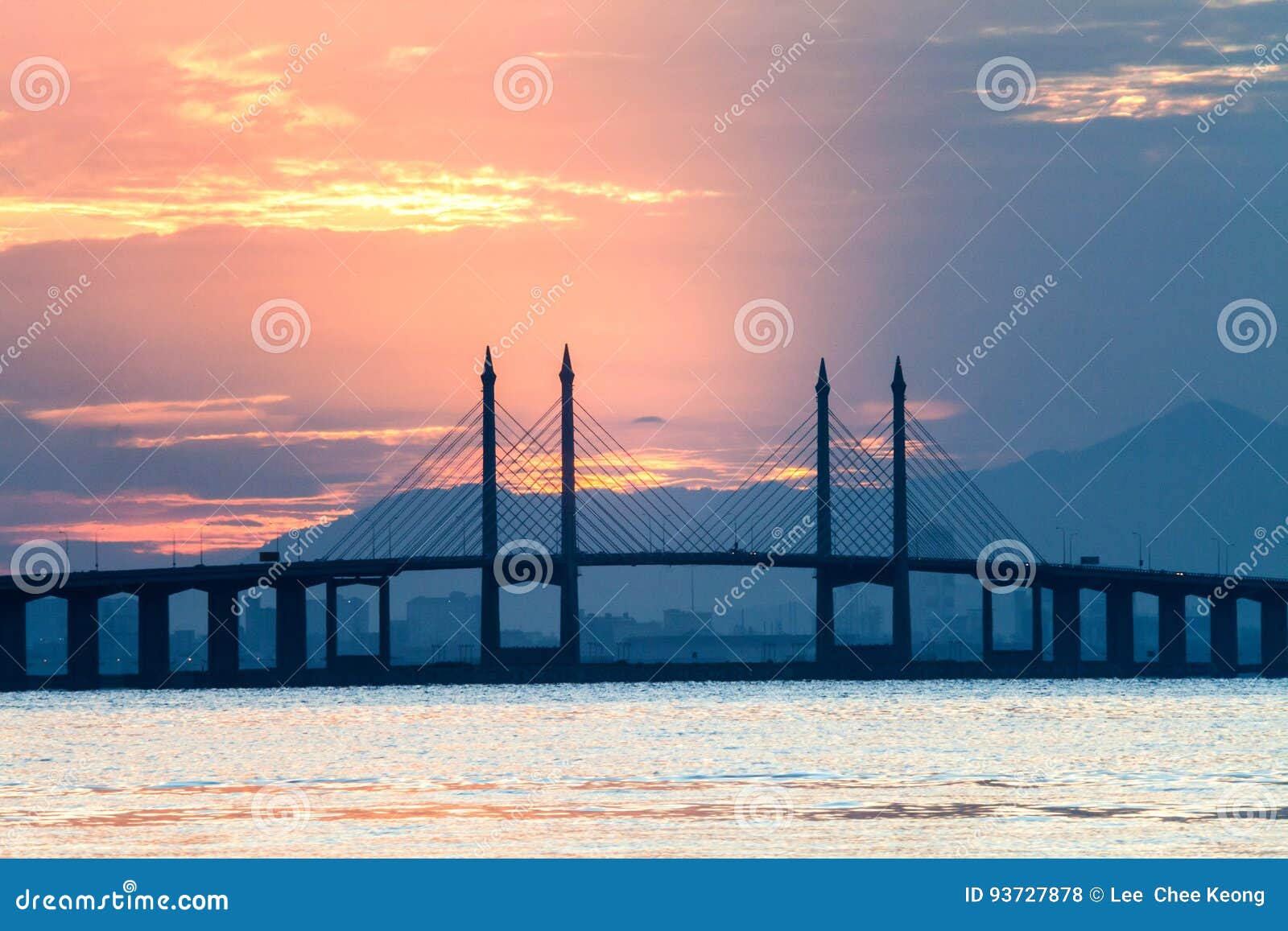 Concrete Penang Bridge View during Sunrise As Background Stock Photo ...