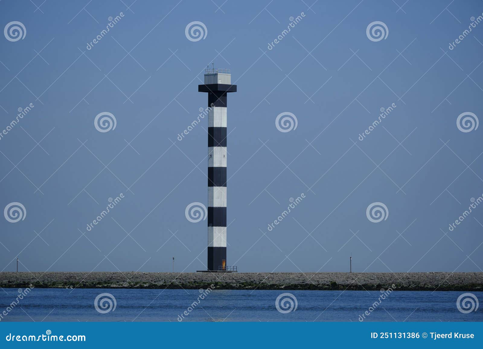 Concrete Pier and Lighthouse Pole, Port Navigation Equipment Stock ...