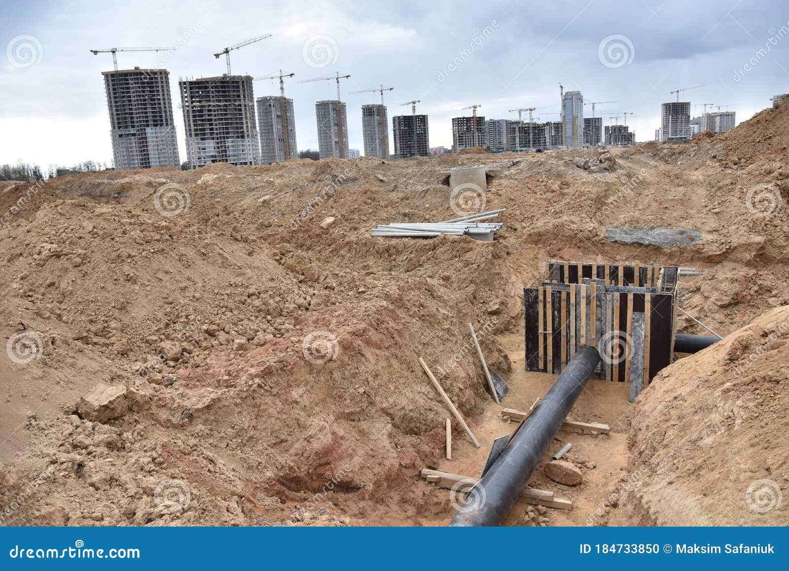 Concrete Pile in Formwork Frame for Construct Stormwater and ...