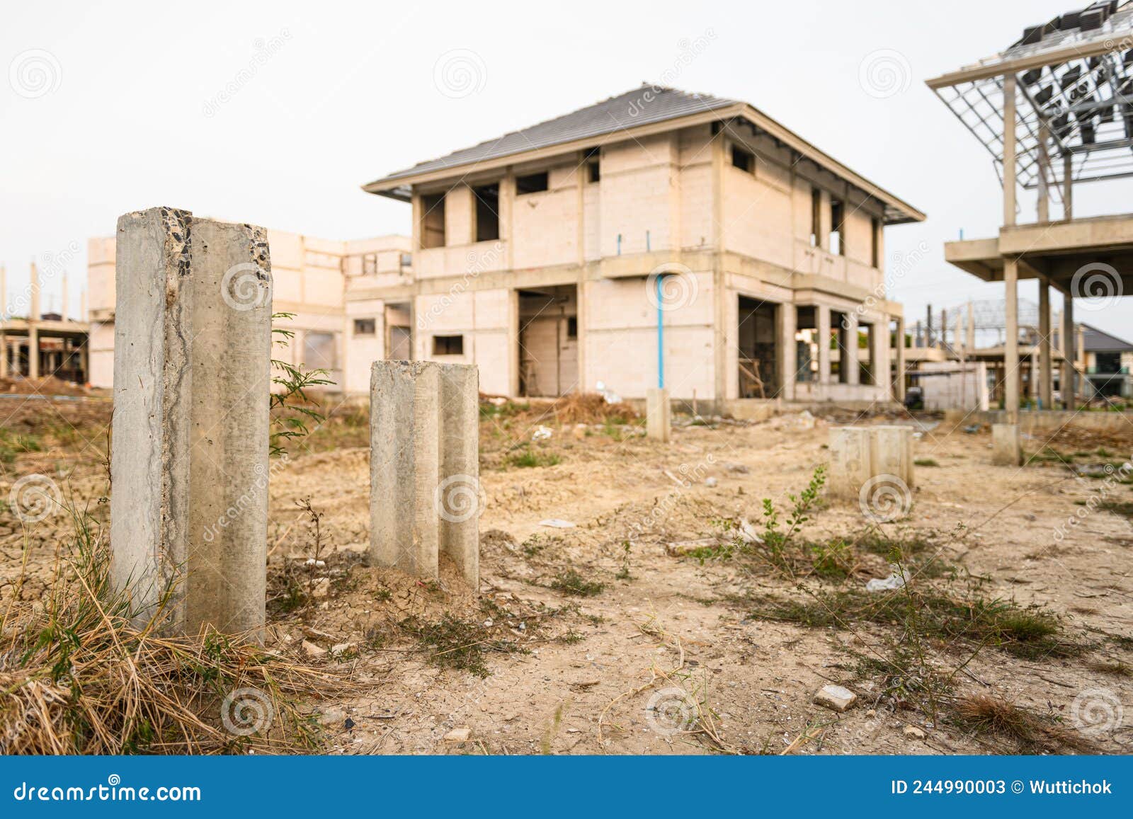 Concrete Pile Foundation for the Construction of Build a Home Stock ...