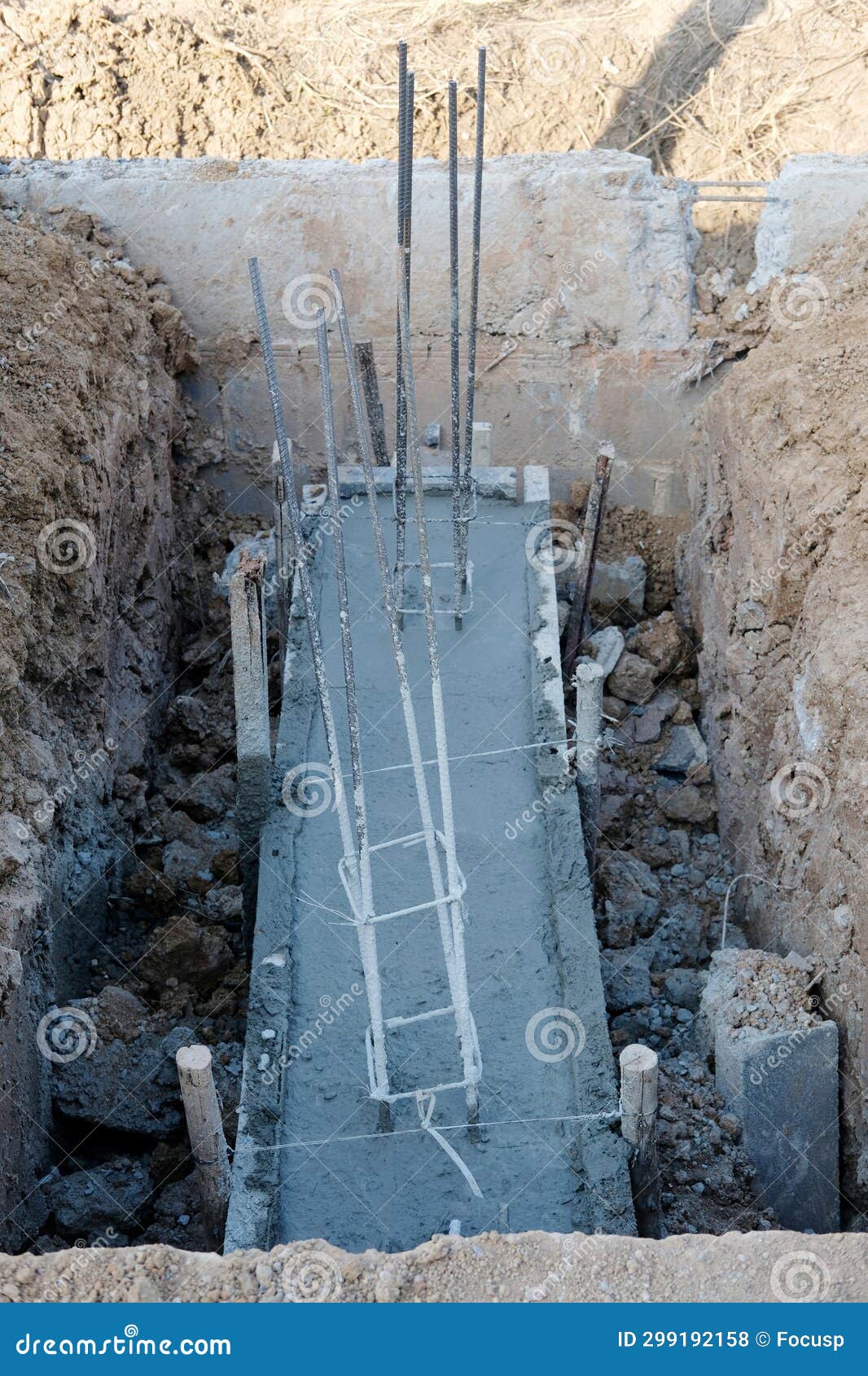 Concrete Pile Work Construction Work Stock Photo - Image of pole, dirty ...