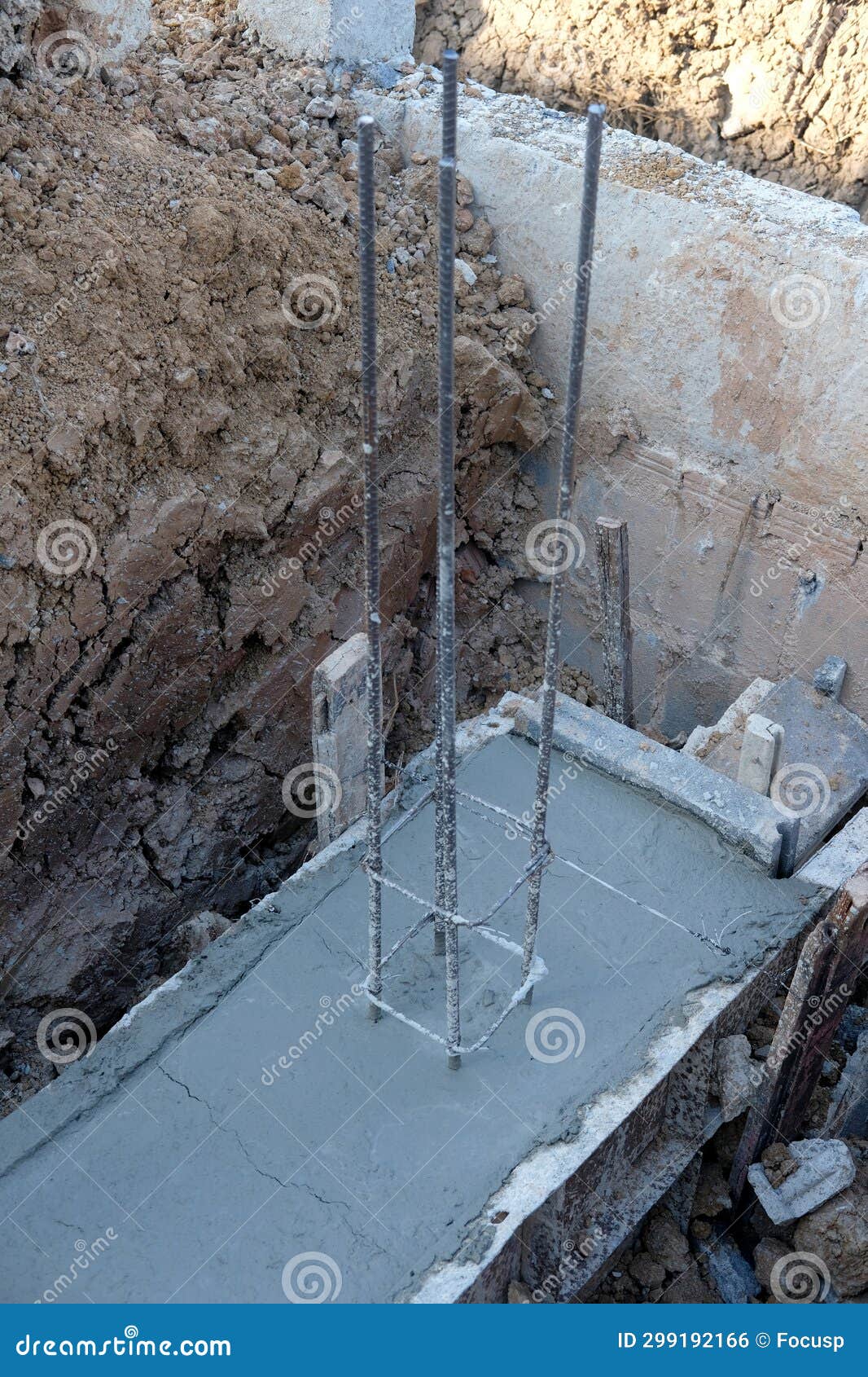 Concrete Pile Work Construction Work Stock Photo - Image of rebar ...