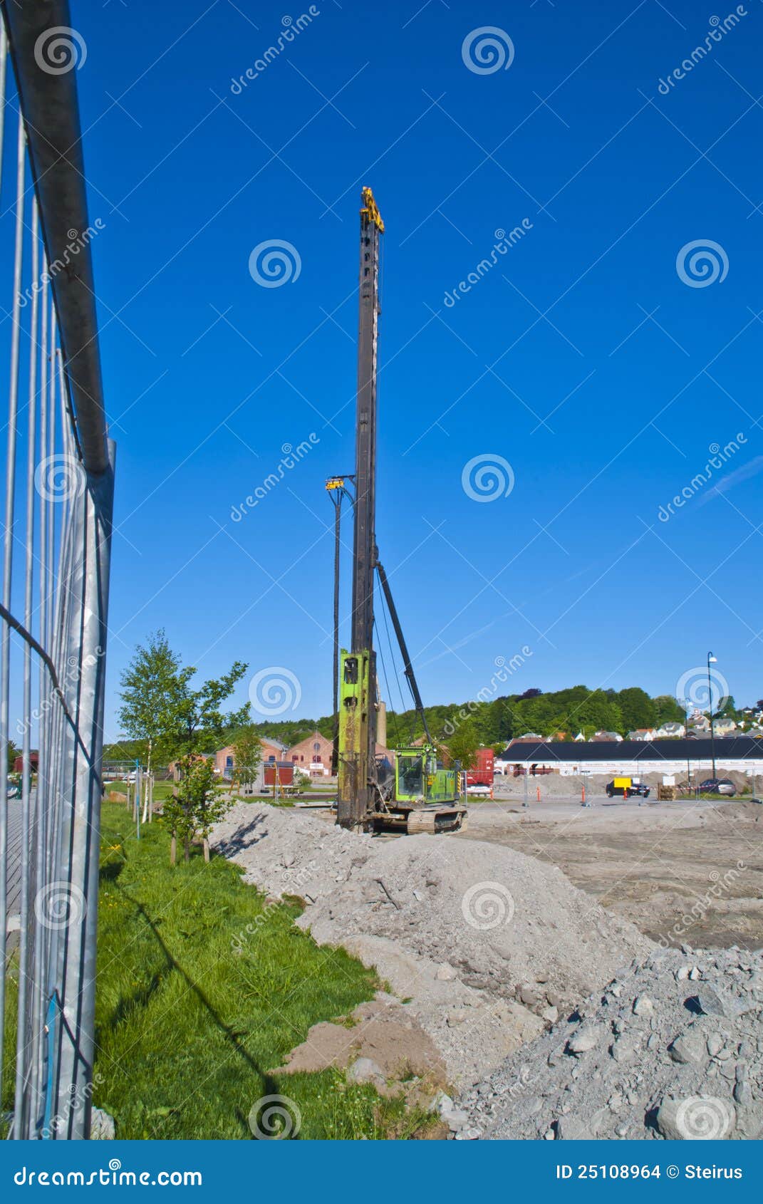 Concrete piles machine stock photo. Image of construction - 25108964