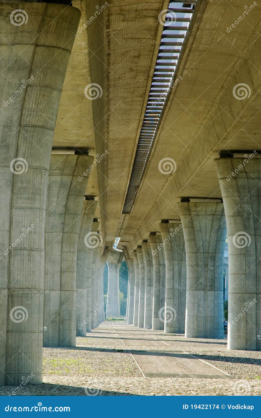 Concrete Piles Under Highway Bridge Stock Photo - Image of highway ...