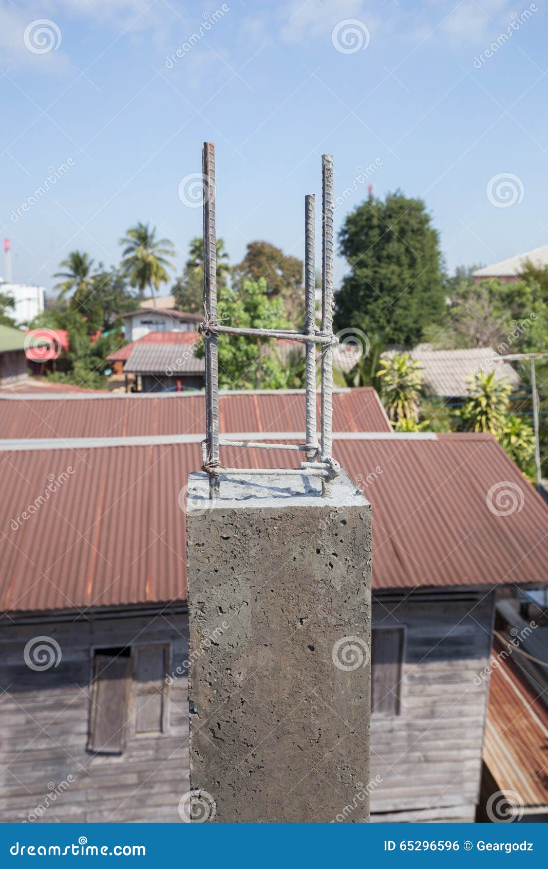 Concrete Pillar Construction Stock Photo - Image of builder, construct ...