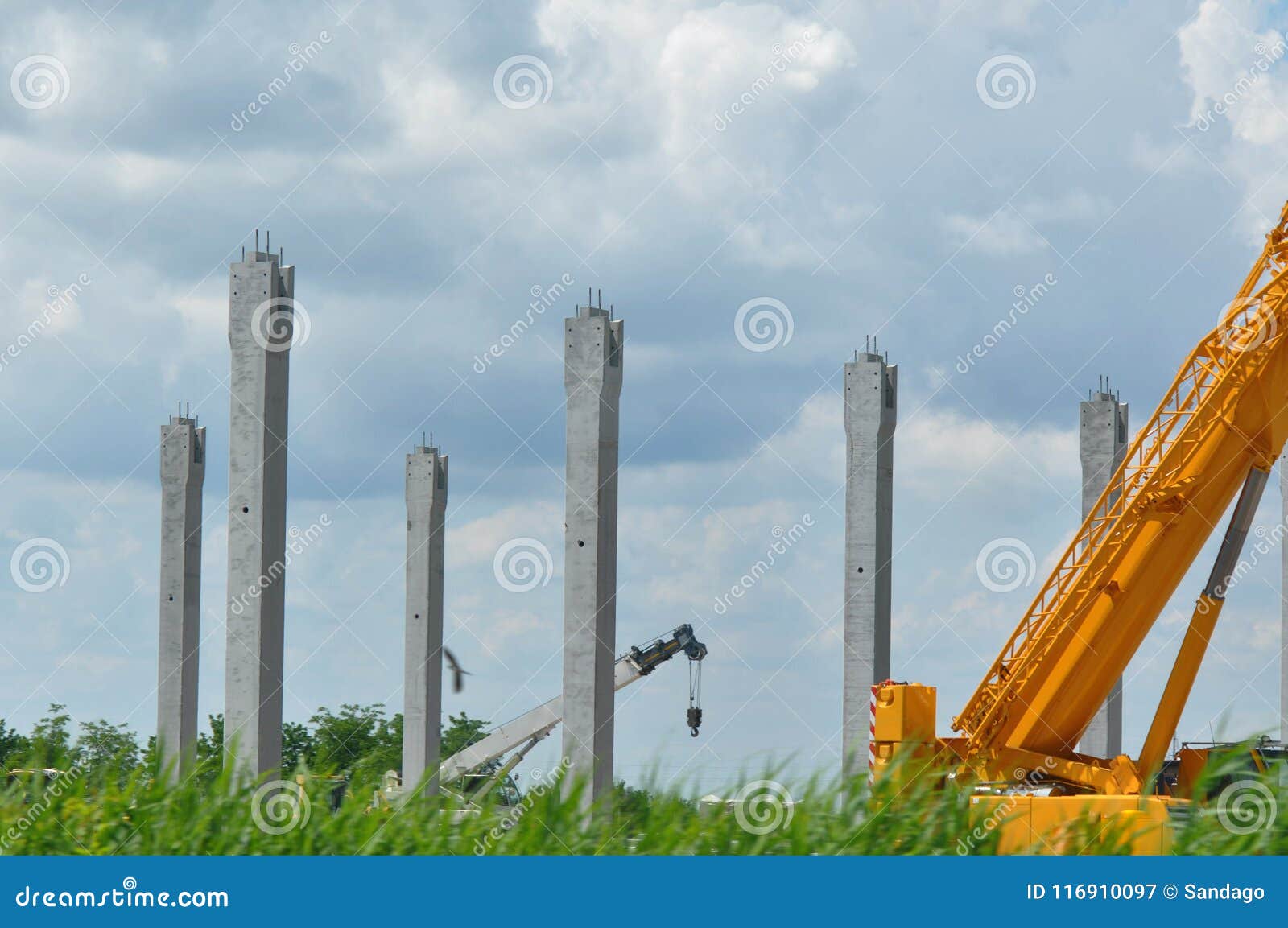 Concrete Pillar from Construction Site Stock Image - Image of column ...