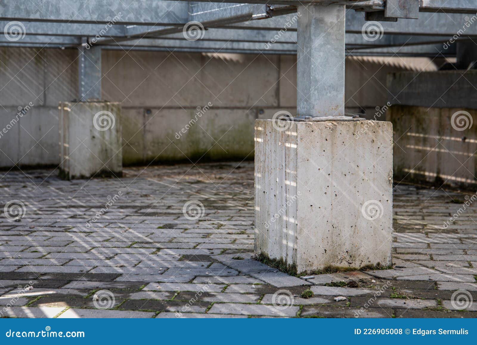 Concrete Pillar Foundations. Structural and Load Resistance Stock Photo ...