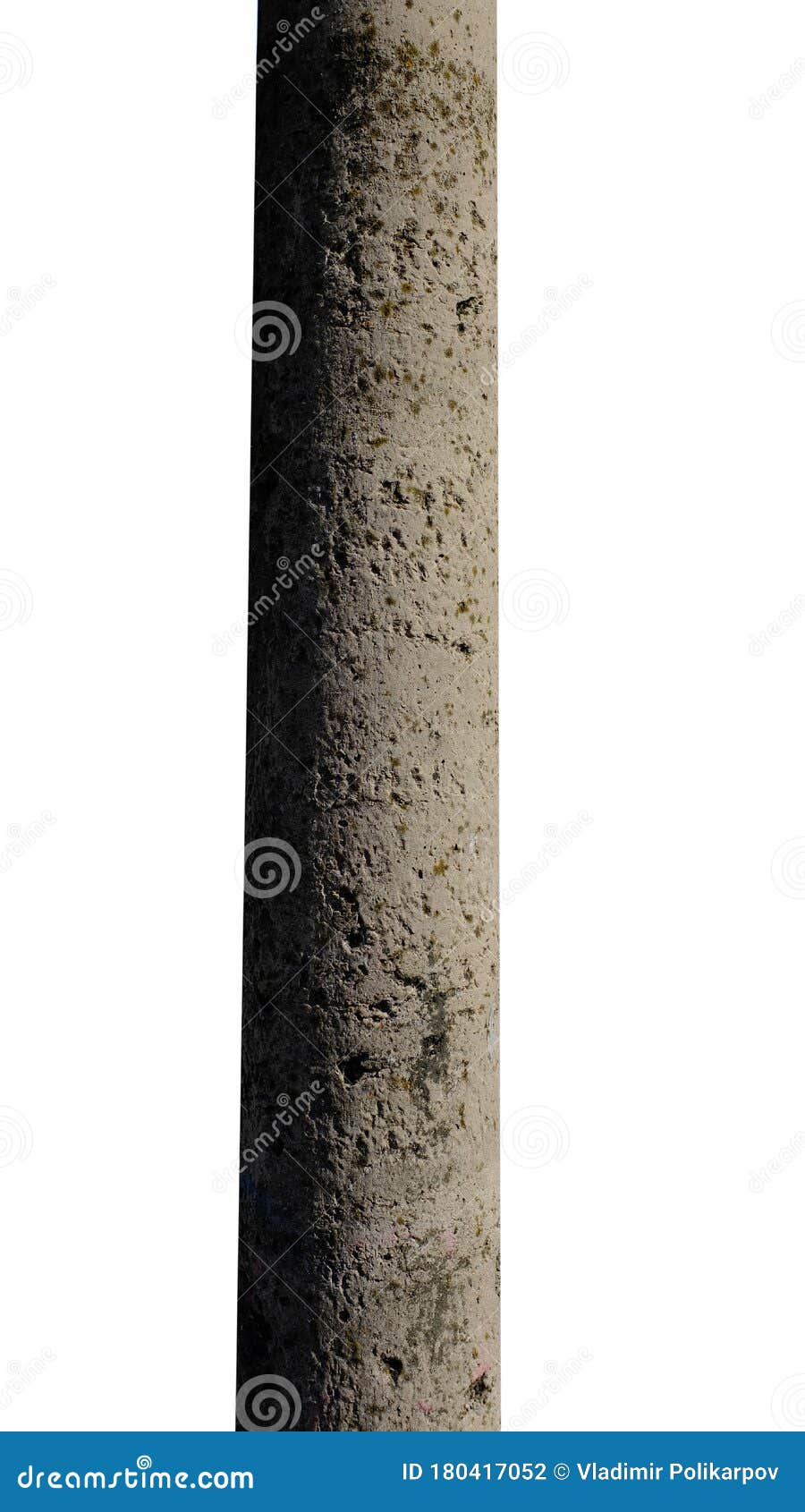 Concrete Pillar Isolated on a White Background. Template for Design ...
