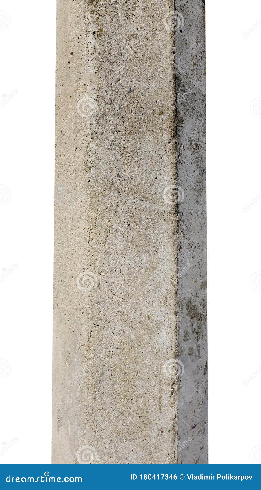 Concrete Pillar Isolated on a White Background. Template for Design ...