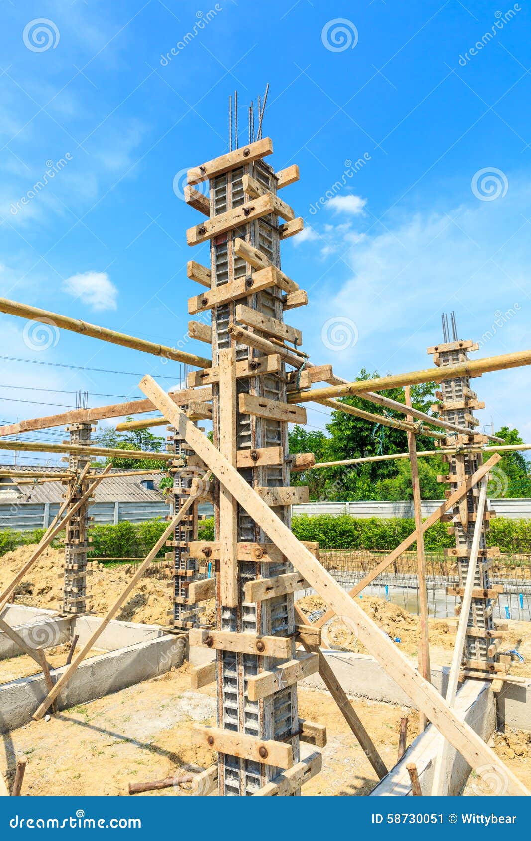 Concrete Pillar Mold for House Construction Stock Image - Image of ...