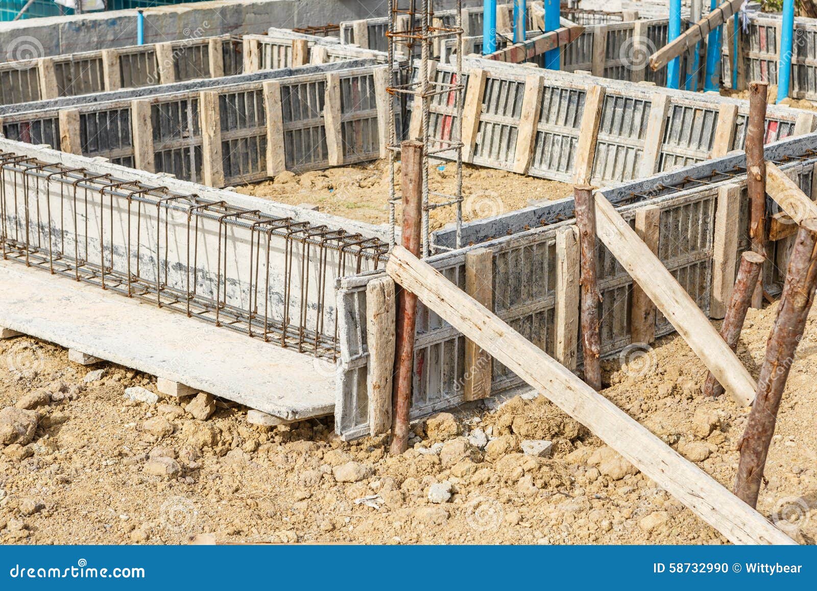 Concrete Pillar Mold for House Construction Stock Photo - Image of pole ...