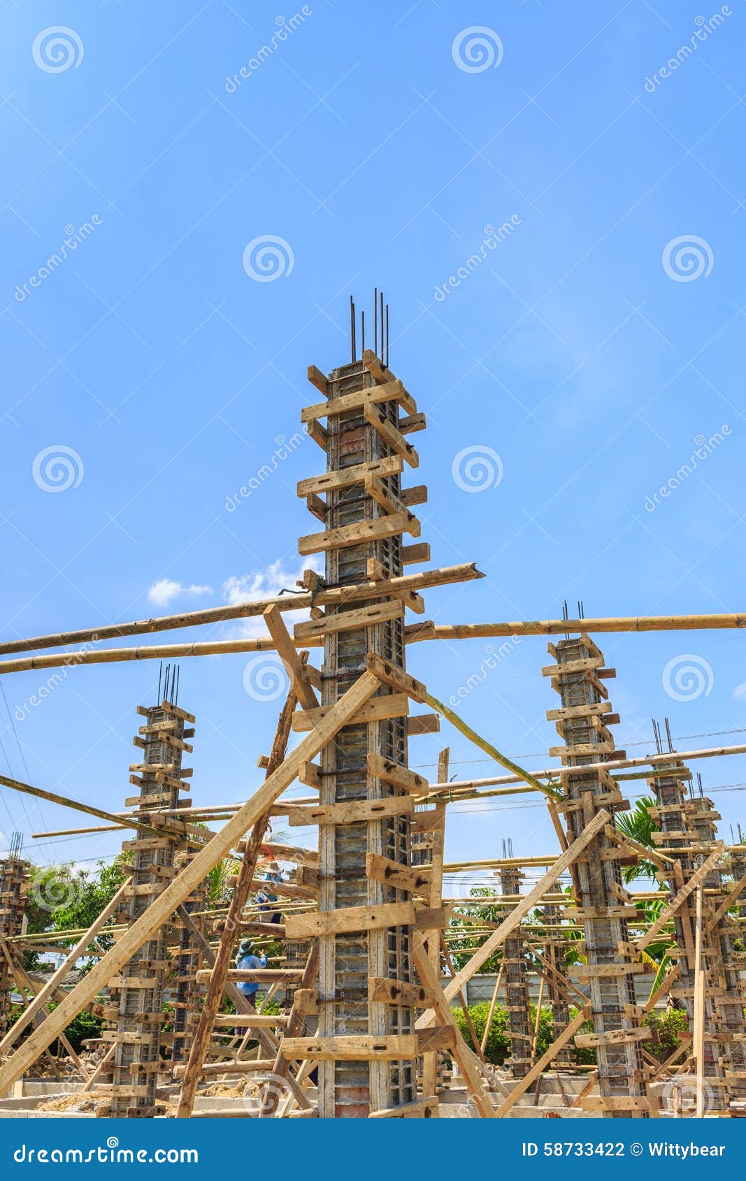 Concrete Pillar Mold for House Construction Stock Photo - Image of ...