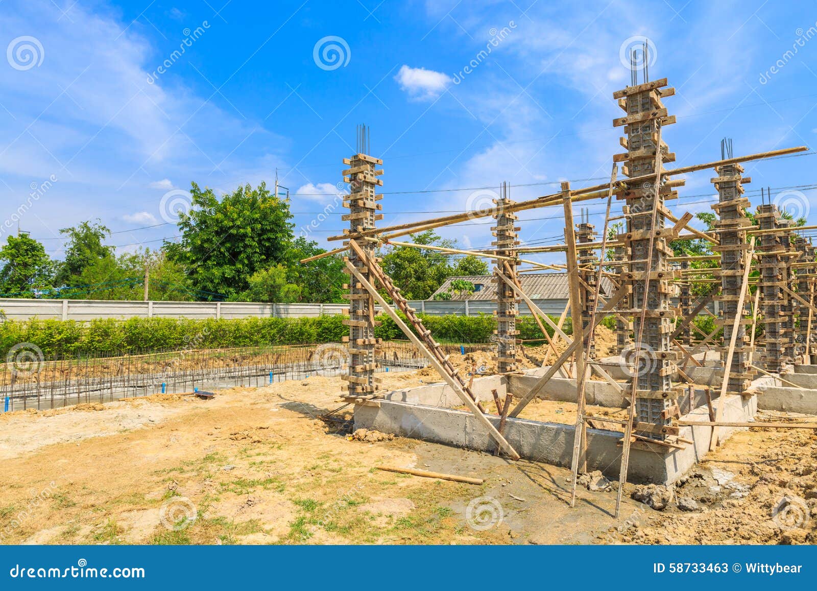 Concrete Pillar Mold for House Construction Stock Image - Image of ...