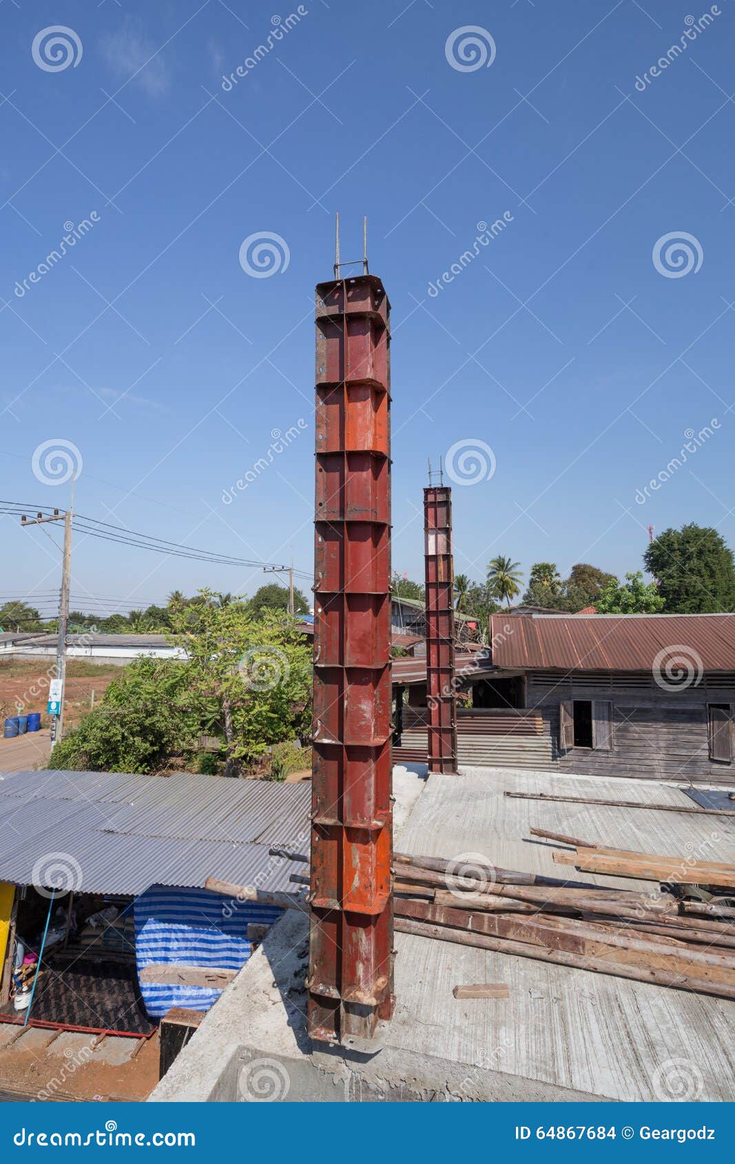 Concrete Pillar Mold for House Construction Stock Photo - Image of ...