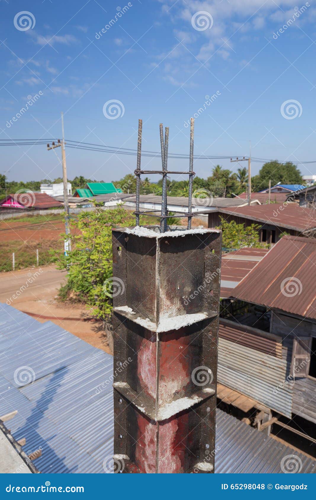 Concrete Pillar Mold for House Construction Stock Photo - Image of ...