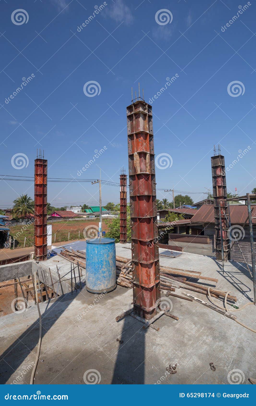 Concrete Pillar Mold for House Construction Stock Photo - Image of ...