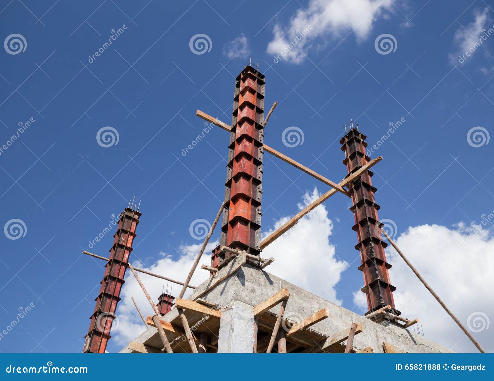 Concrete Pillar Mold for House Construction Stock Photo - Image of ...