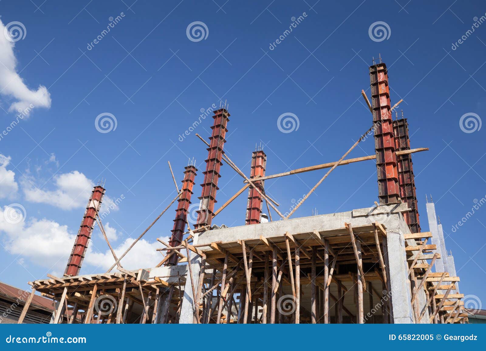 Concrete Pillar Mold for House Construction Stock Image - Image of beam ...