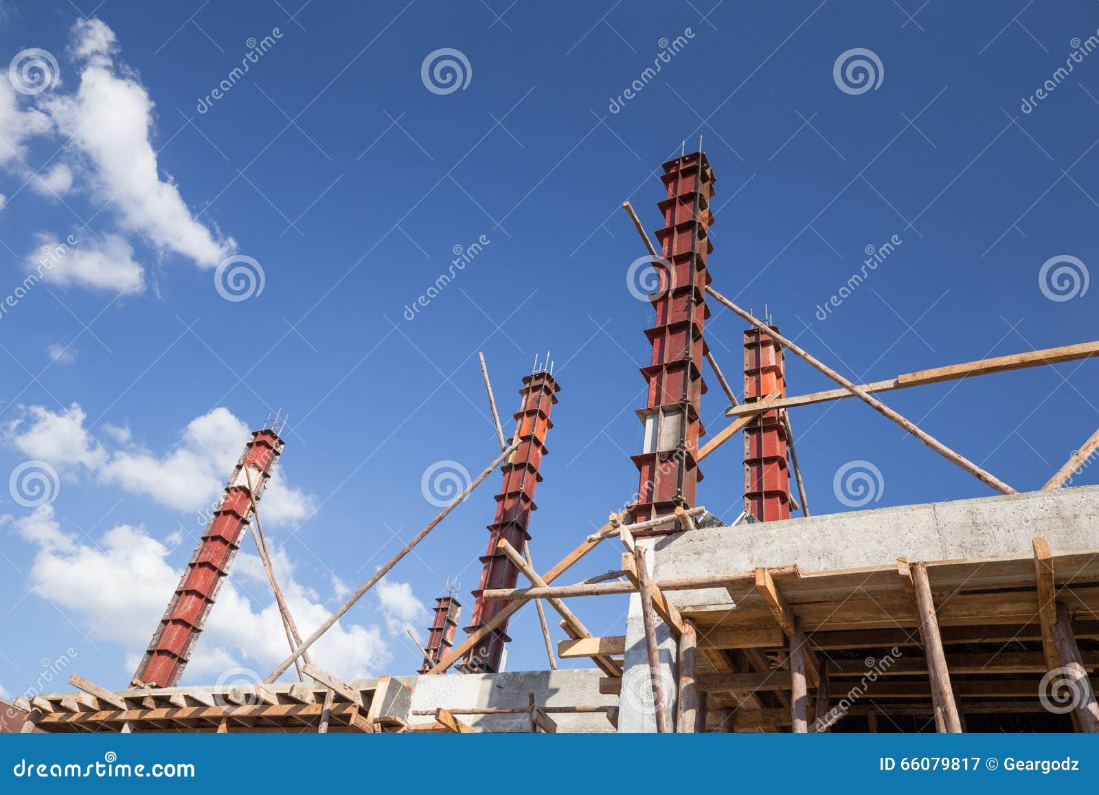 Concrete Pillar Mold for House Construction Stock Image - Image of ...