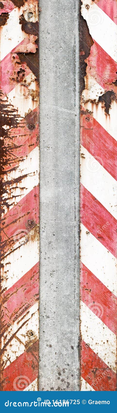 Concrete Pillar with Warning Stripes Stock Image - Image of concrete ...