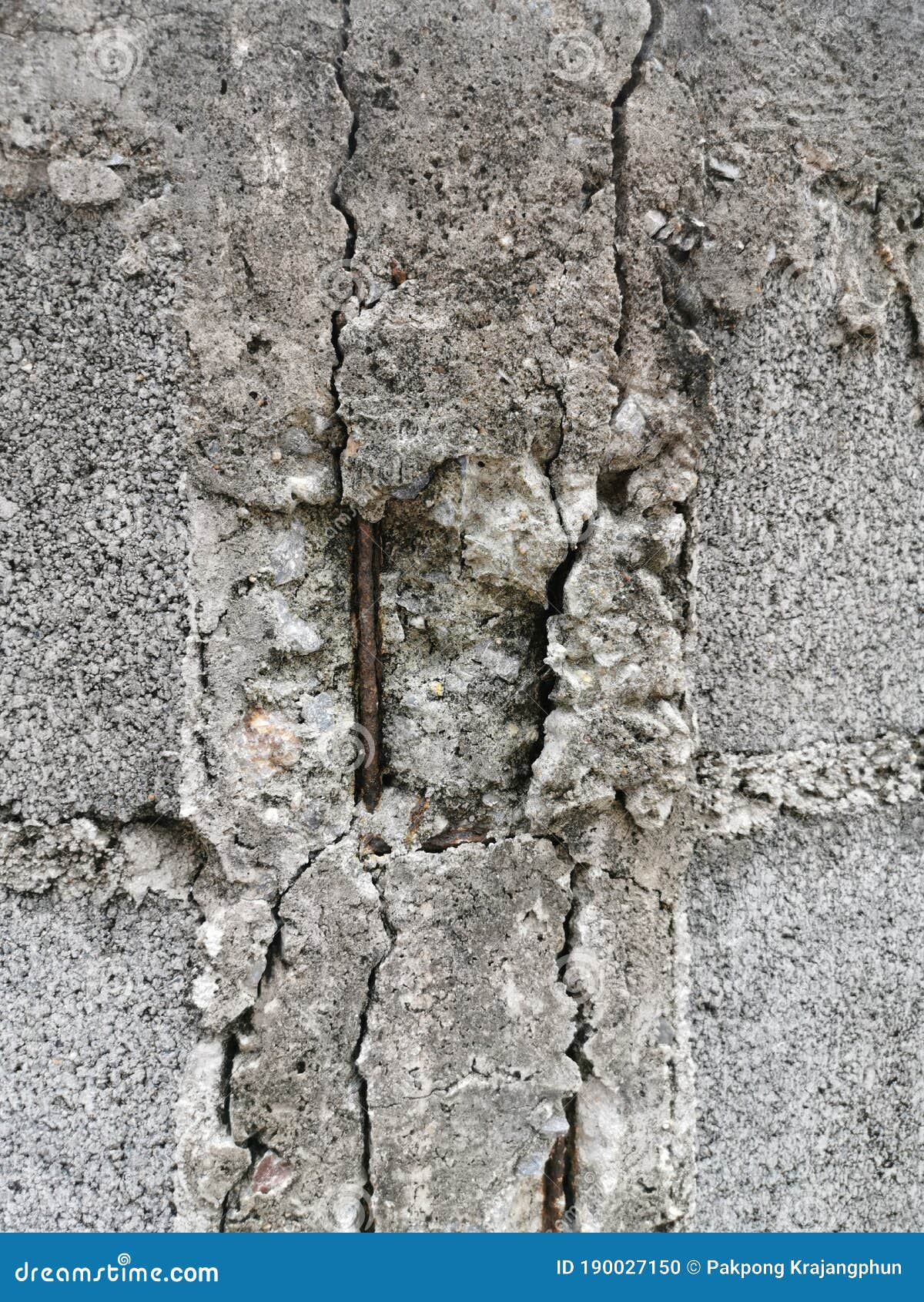 The Concrete Pillar Were Broken and Damaged. Stock Photo - Image of ...