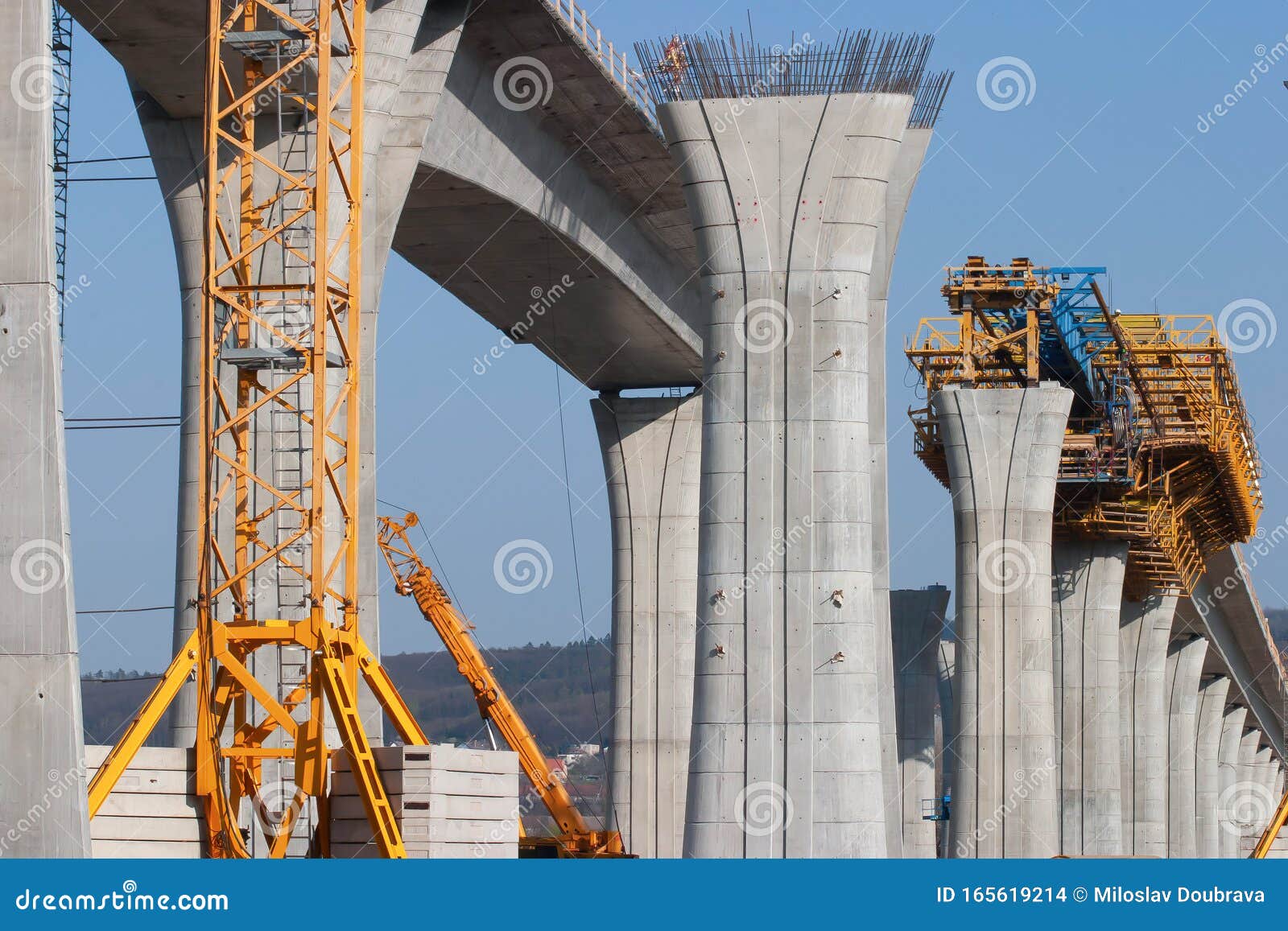 Concrete pillars stock photo. Image of site, bridge - 165619214