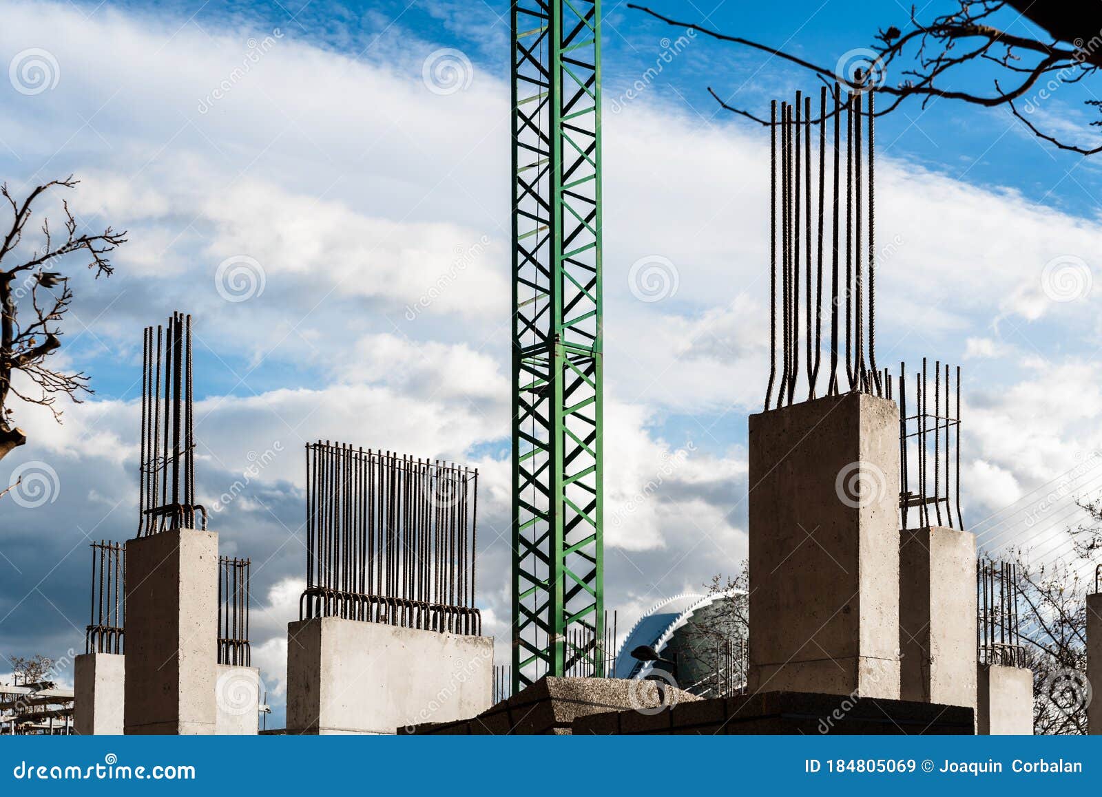 Formwork Pillars Ready For Concrete Pouring In Construction Site ...