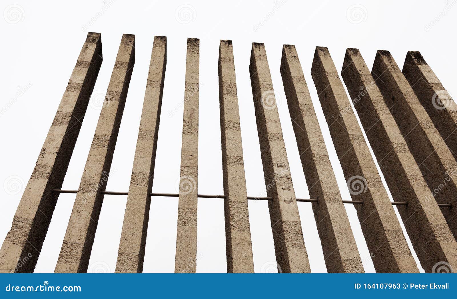 Concrete Pillars that are Square and Mounted Together Stock Image ...