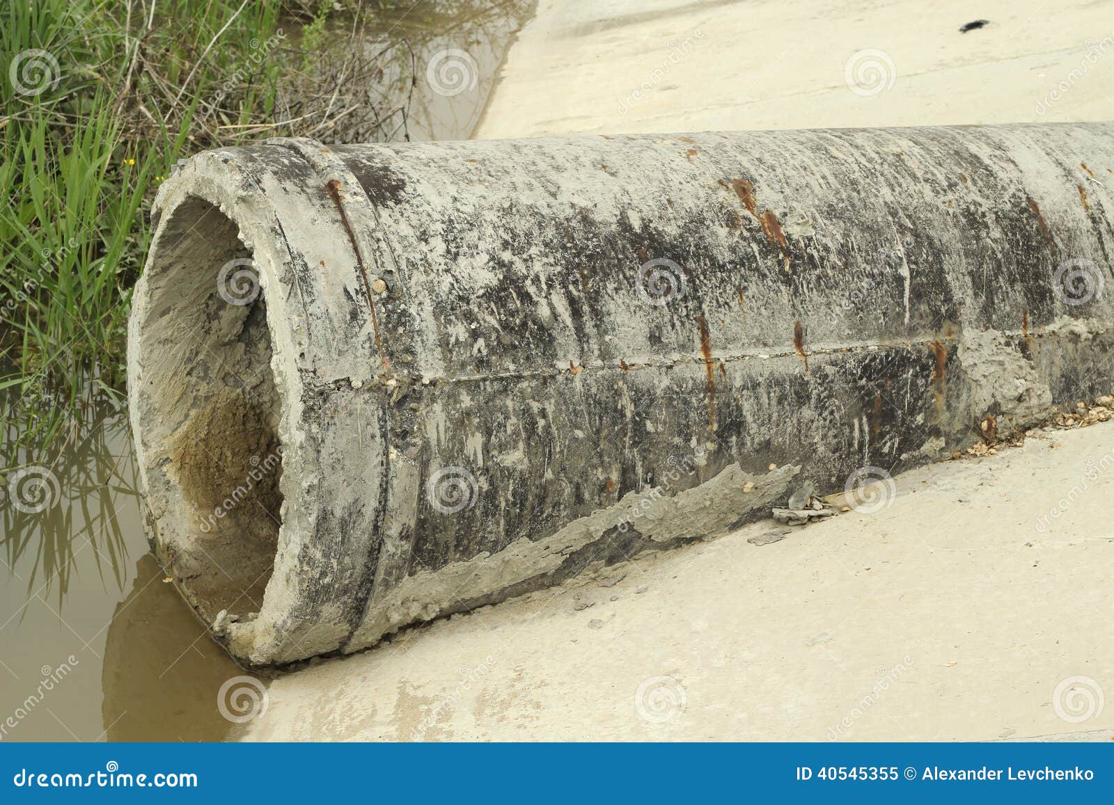 Concrete Pipe for Effluent Discharge Stock Image - Image of sewage ...