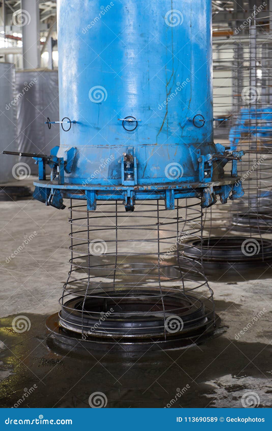 Concrete Pipe Factory Interior at Working Process. Stock Image - Image ...