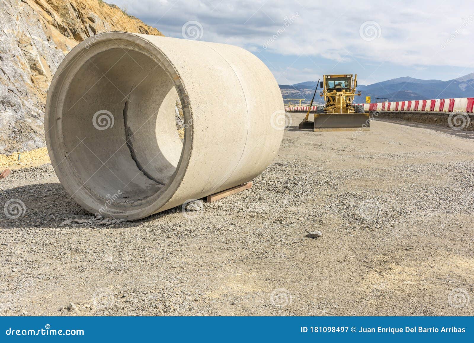 Concrete Pipe for Highway Construction Works Stock Image - Image of ...