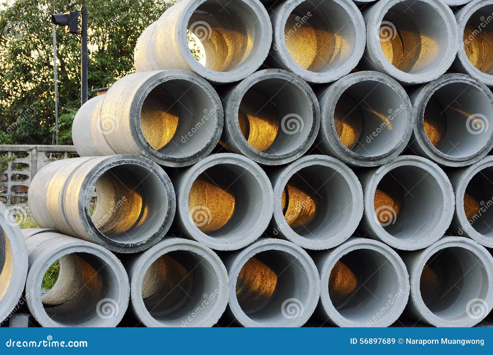 Concrete pipe stock image. Image of stack, golden, pipes - 56897689
