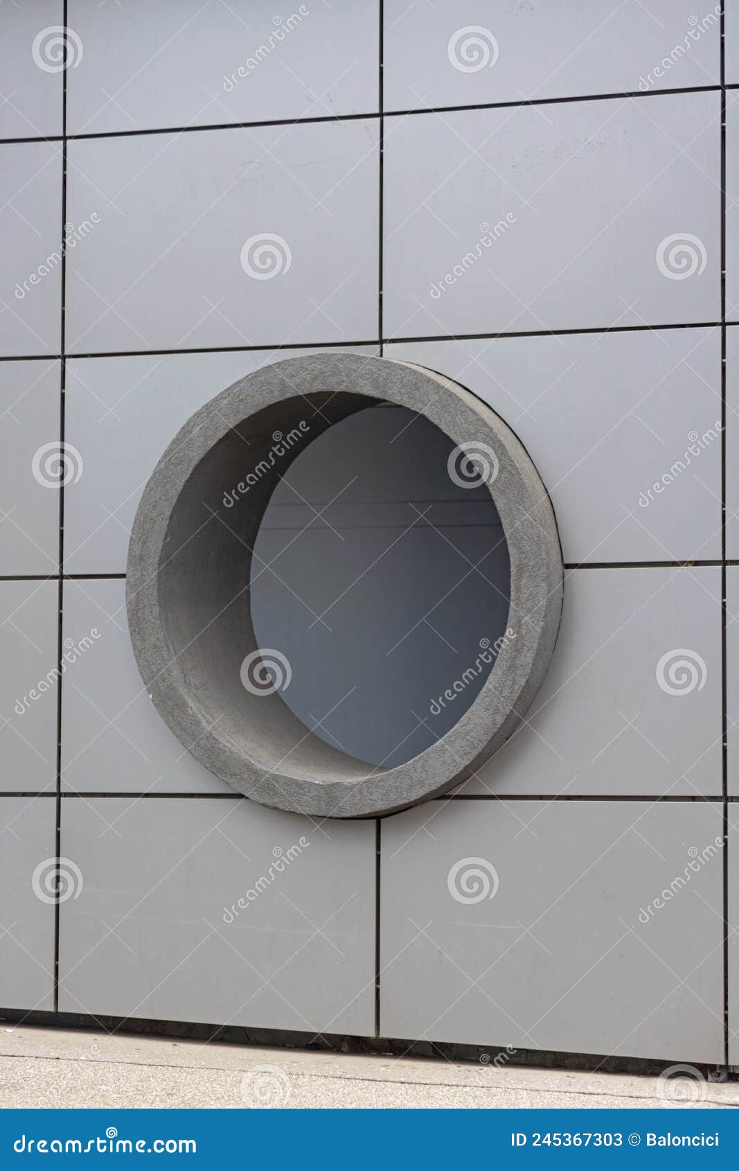 Concrete Pipe Window stock image. Image of exterior - 245367303
