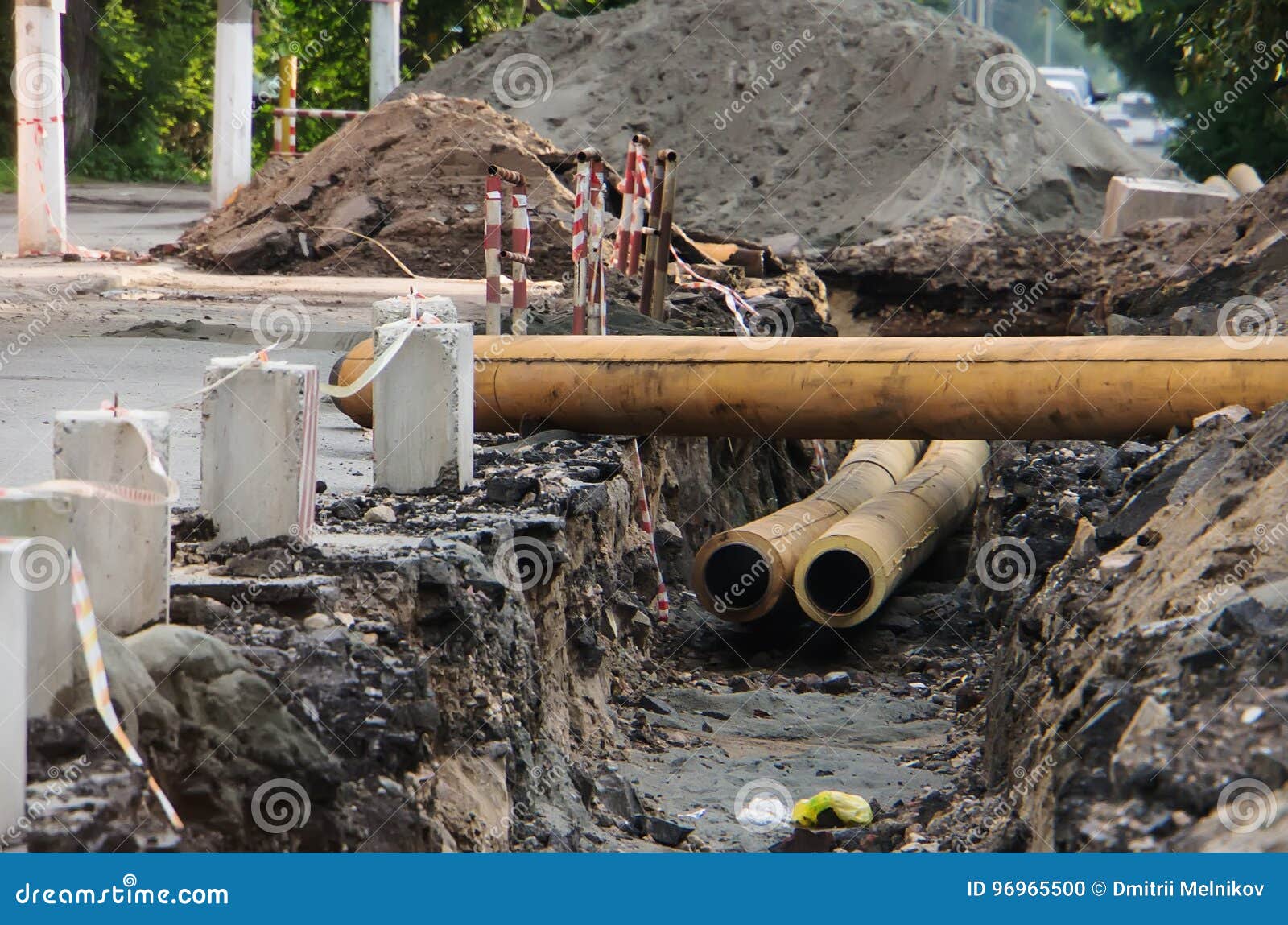 Concrete Pipeline Construction Stock Photo - Image of renewal, builder ...