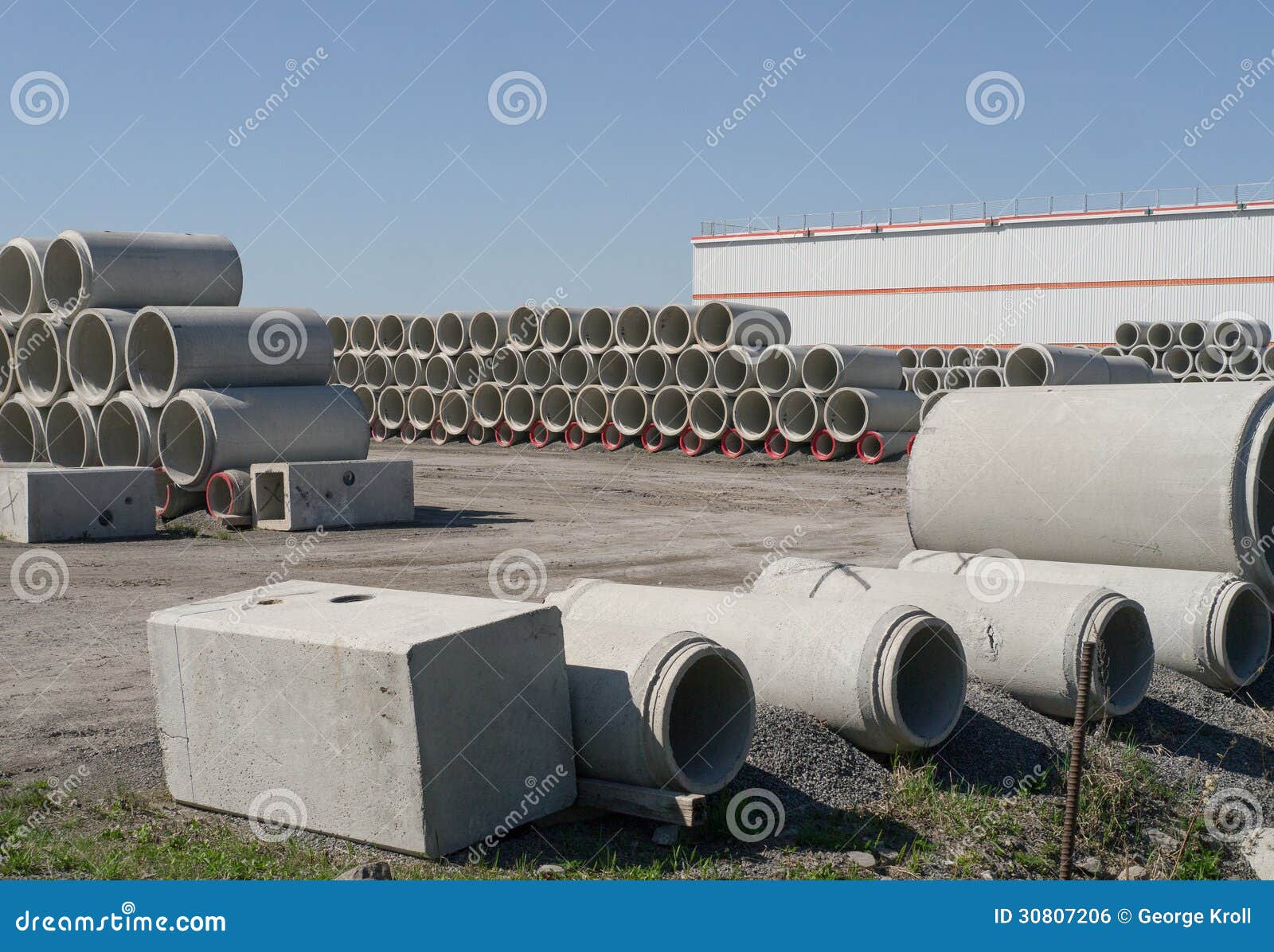 Concrete Pipes stock photo. Image of sewer, ditch, building - 30807206