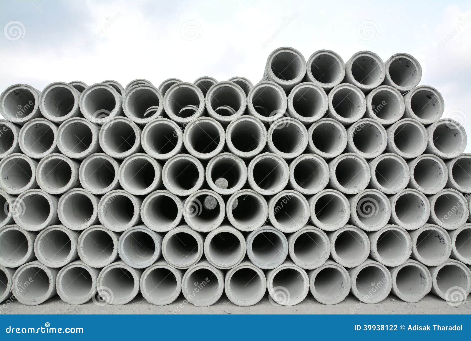 Concrete pipes stack stock photo. Image of pipes, stack - 39938122