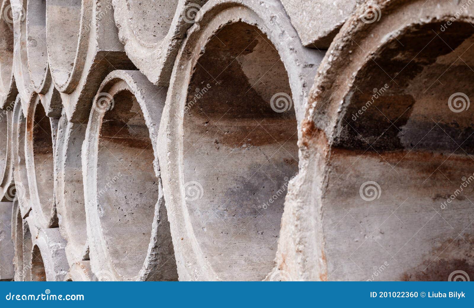 Concrete Pipes. the Texture is Round Gray. Materials for Construction ...