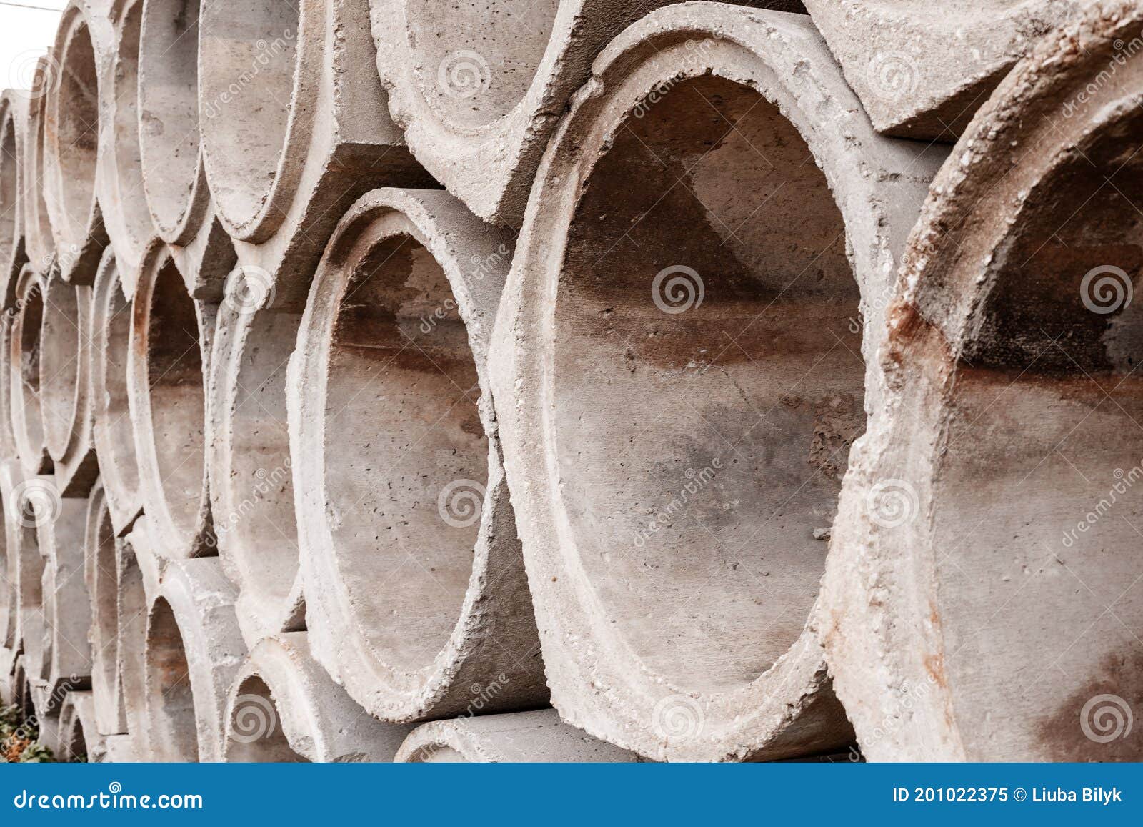 Concrete Pipes. the Texture is Round Gray. Materials for Construction ...
