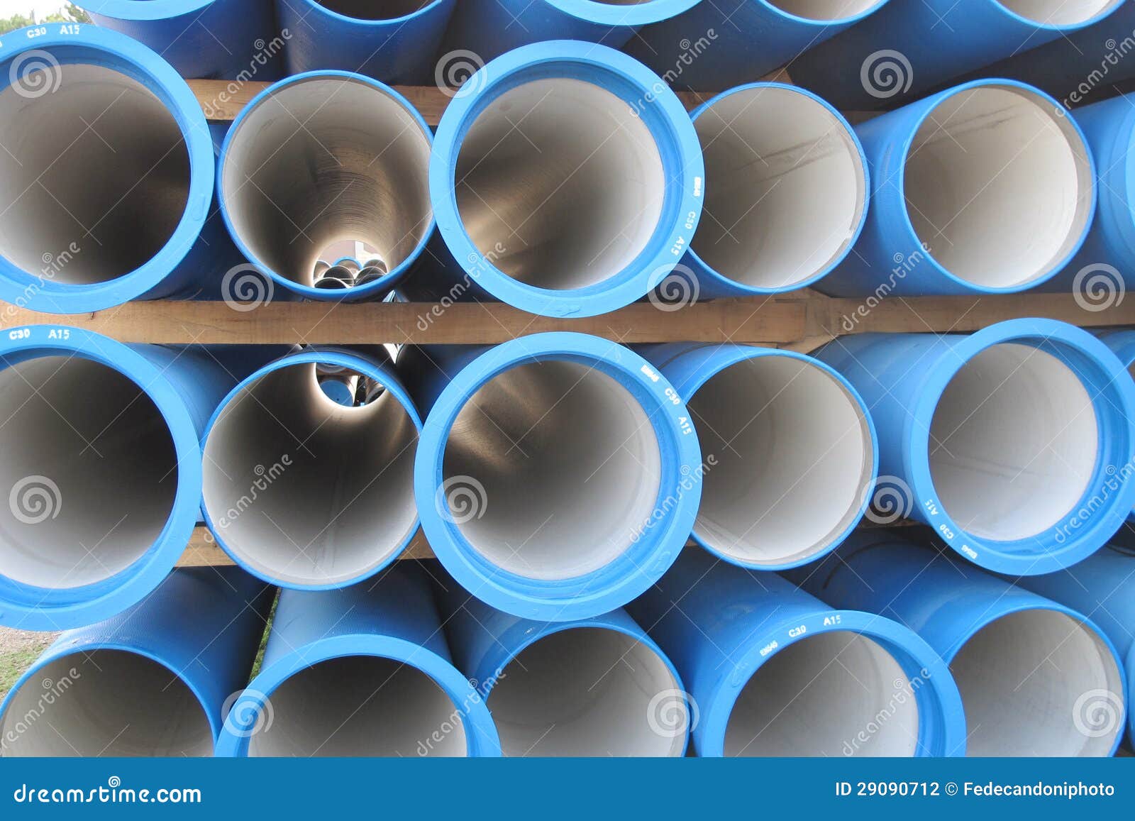 Concrete Pipes for Transporting Water and Sewerage Stock Photo - Image ...