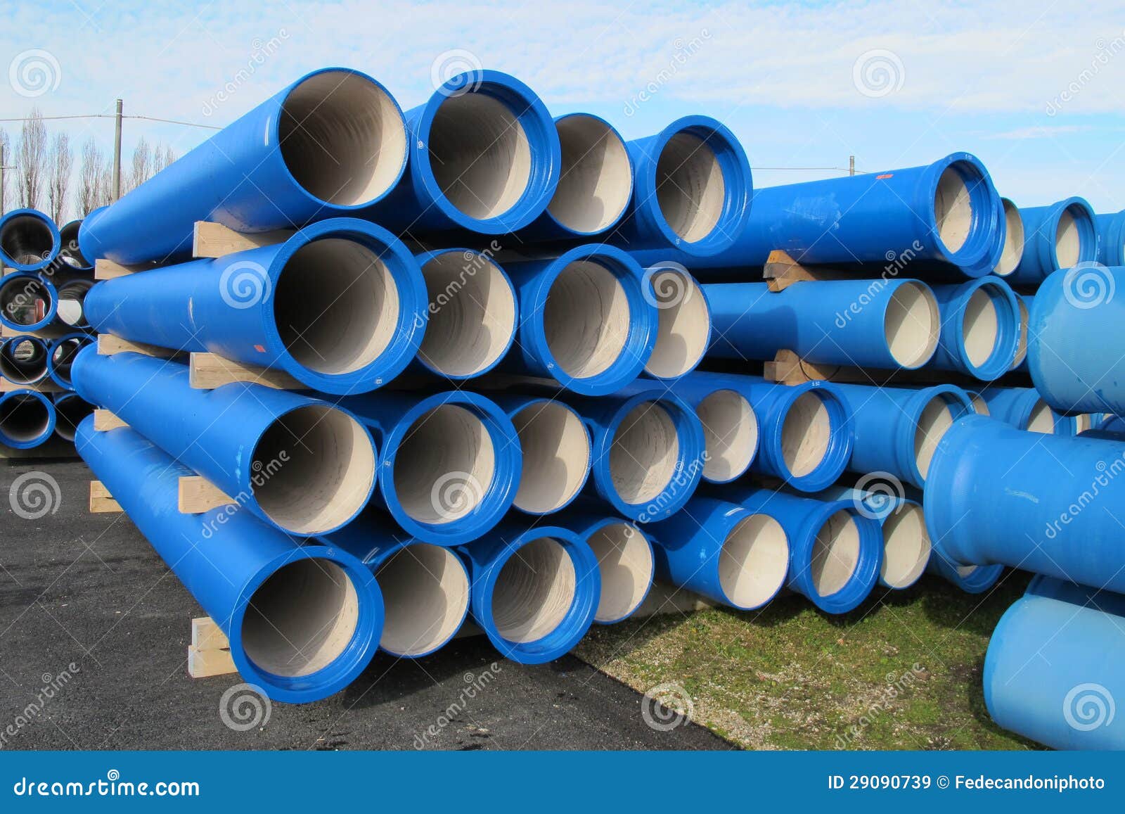 Concrete Pipes for Transporting Water and Sewerage Stock Image - Image ...