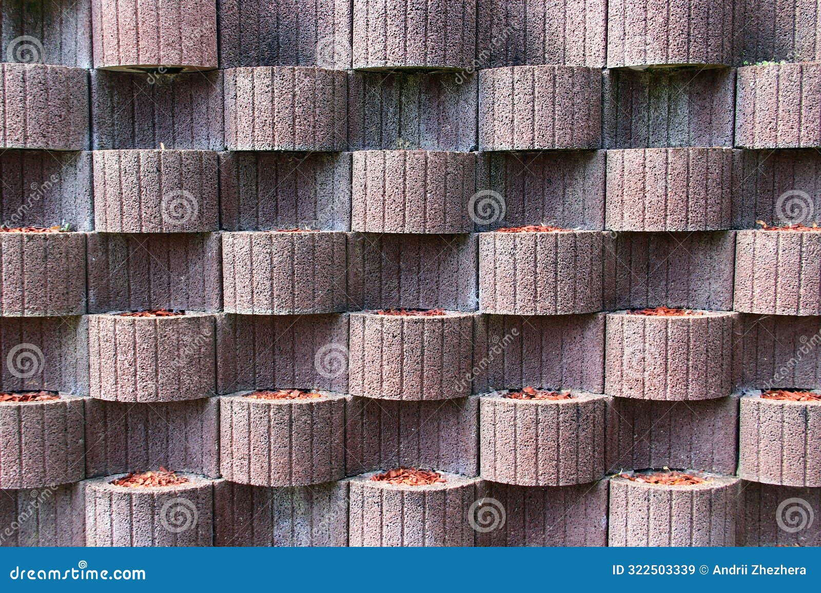 Concrete Planter Blocks of Retaining Wall in a Garden Stock Image ...
