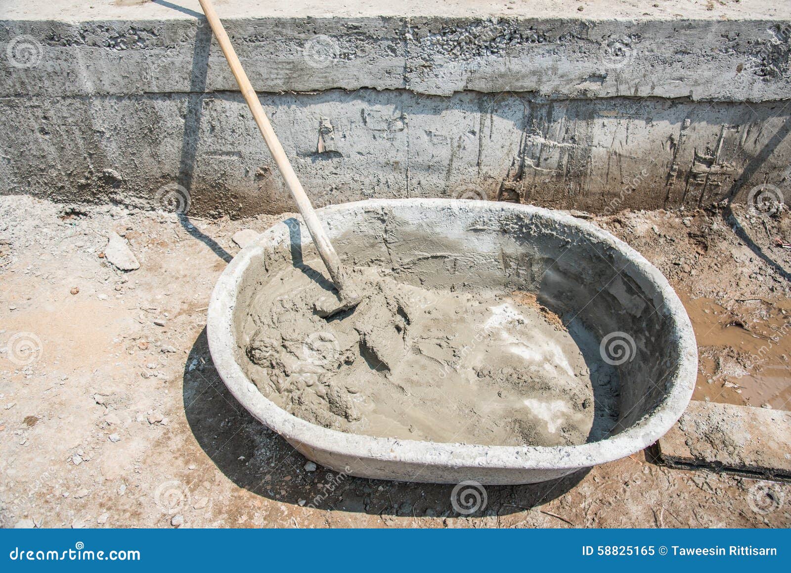 Concrete and Plaster Mix Tray Stock Image - Image of brick ...