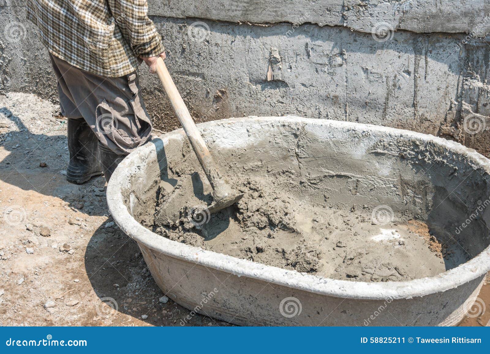 Concrete and Plaster Mix Tray Stock Image - Image of work, industry ...