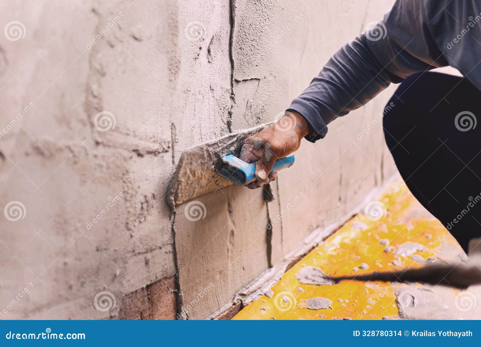 Concrete Plasterers To Create Industrial Workers Background Walls with ...