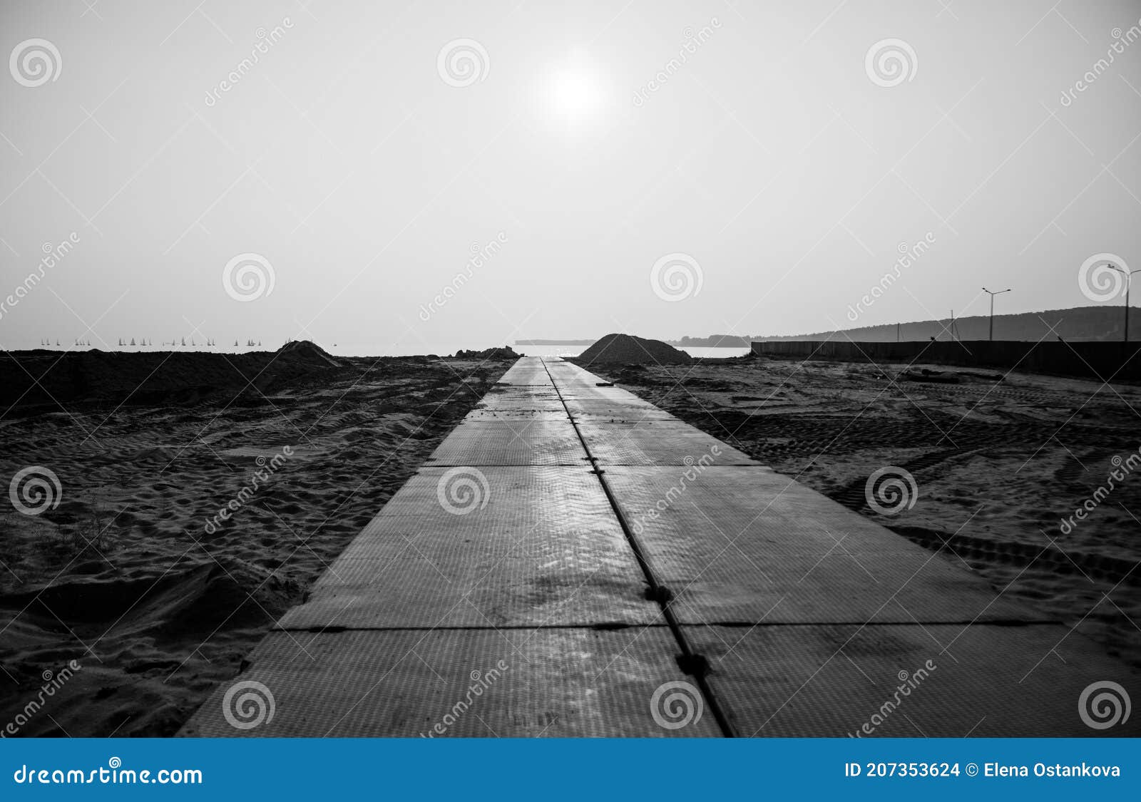 Concrete Platform on the Beach Stock Photo - Image of holiday, empty ...