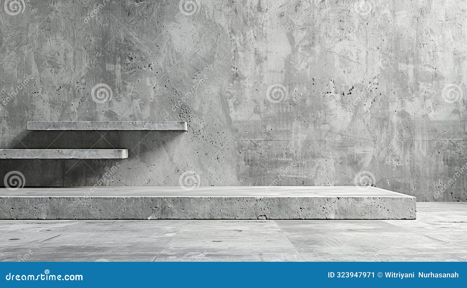 Concrete Platform and Wall Background Stock Illustration - Illustration ...
